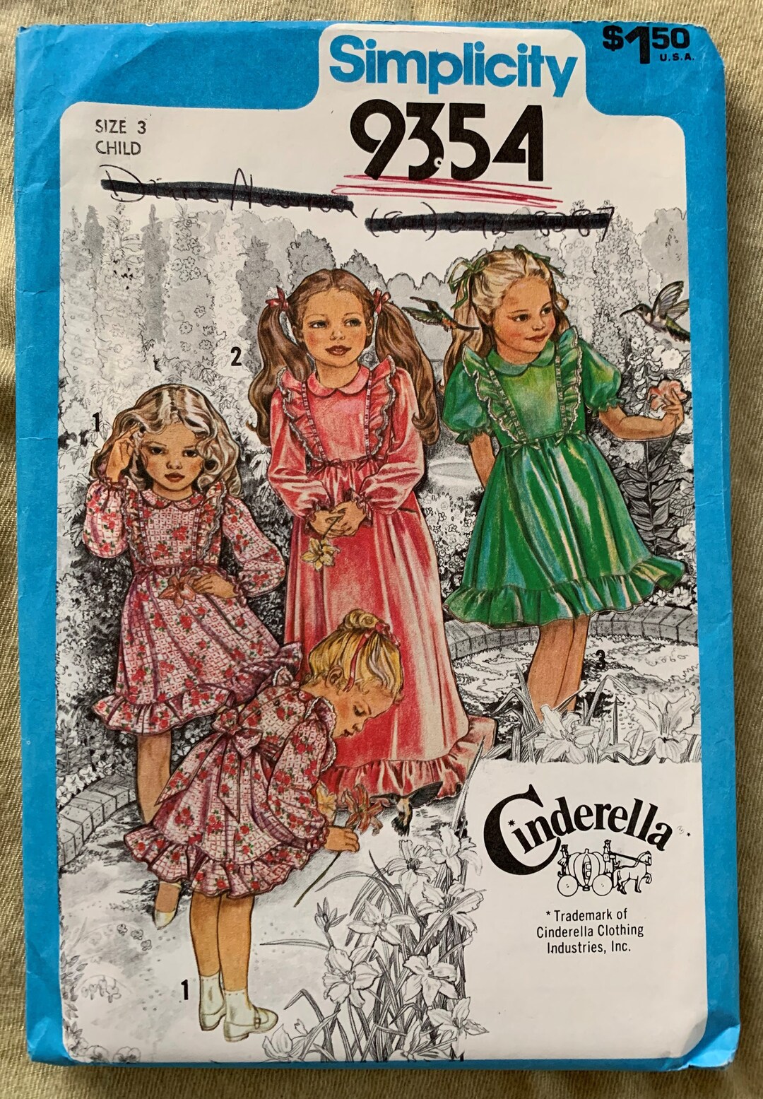 Vintage 1970's Simplicity Pattern 9354, Cinderella Pattern, Girls ...