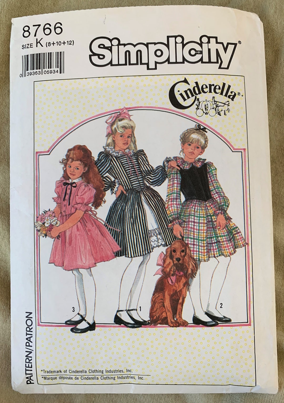 Vintage 1980's Simplicity Pattern 8766, Cinderella Pattern, Girls ...