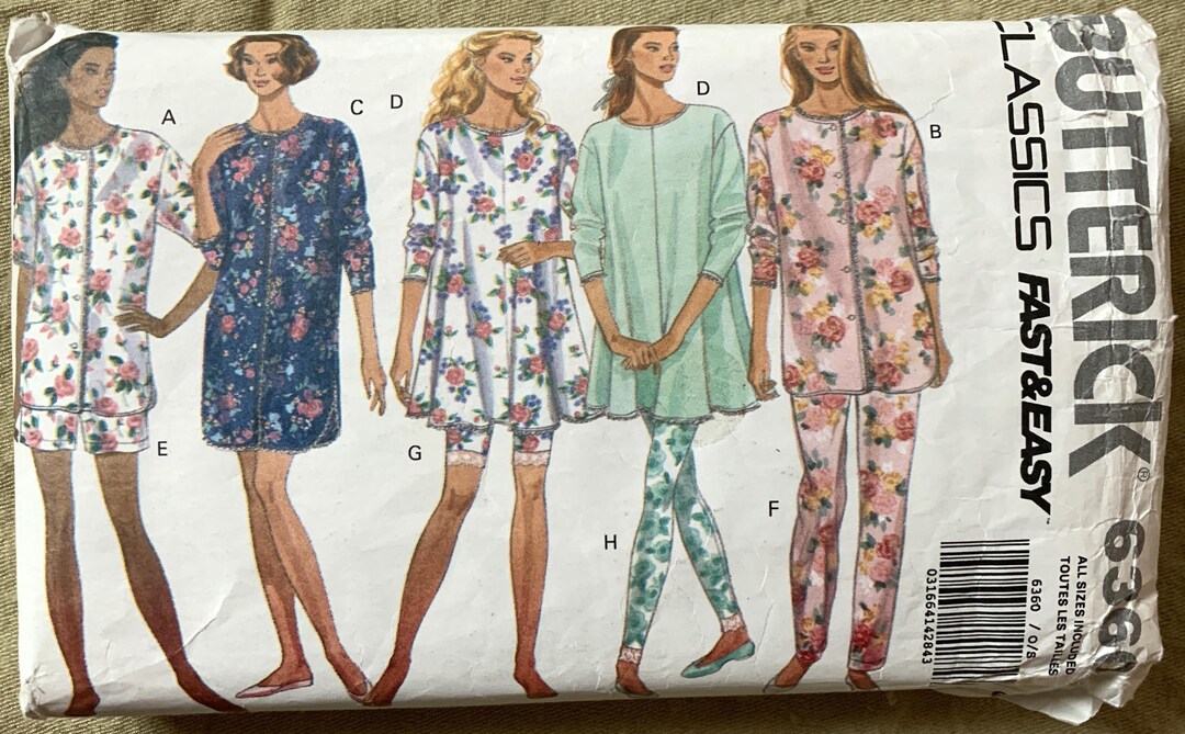 Vintage 1990's Butterick Classics Pattern 6360, Fast and Easy, Misses ...