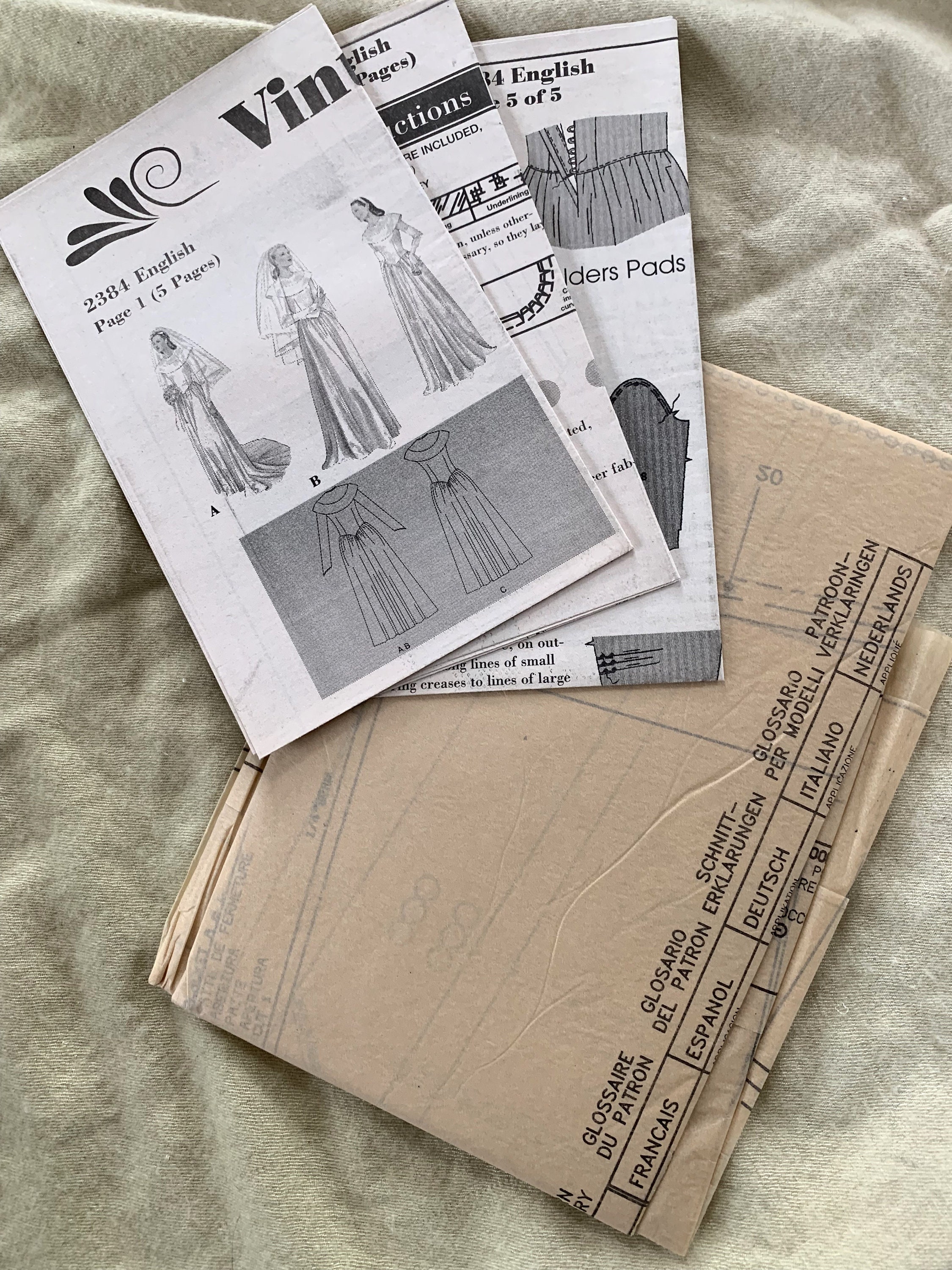 Vogue Vintage Model Pattern 2384, Original 1944 Design, Misses' Wedding ...