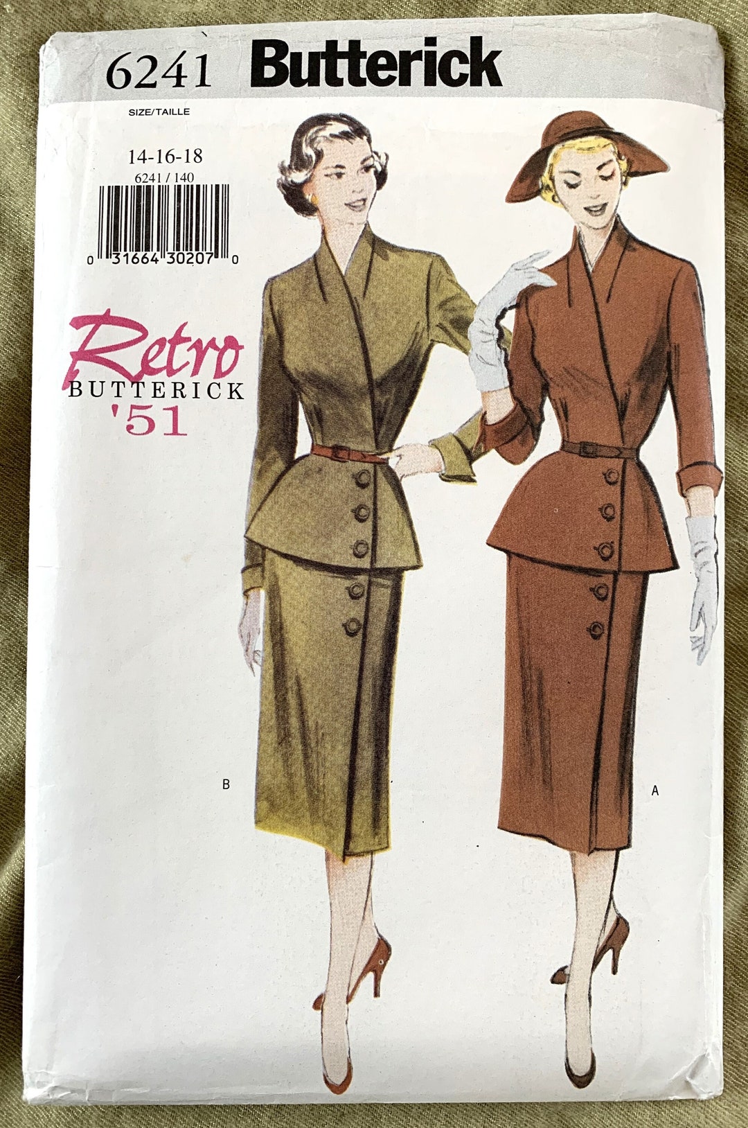 Vintage 1990's Butterick Retro '51 Pattern 6241, Misses'/misses' Petite ...