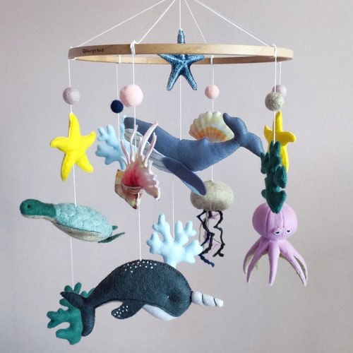 Ocean Mobile for Nursery Sea Creature Baby Mobile Octopus - Etsy