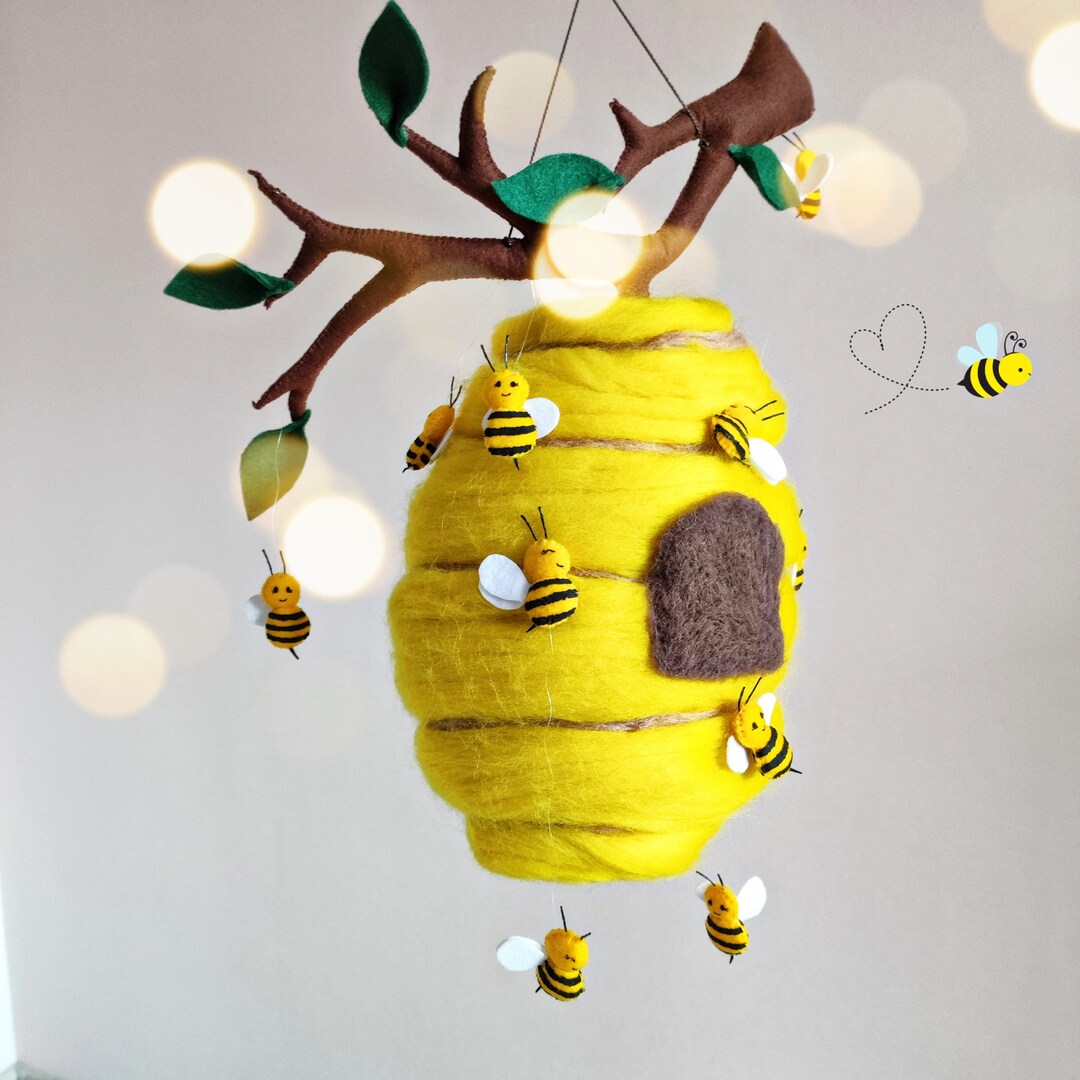 Bee Baby Mobile, Bumblebee Cot Moobile, Bee Hive Nursery Decor, Yellow ...