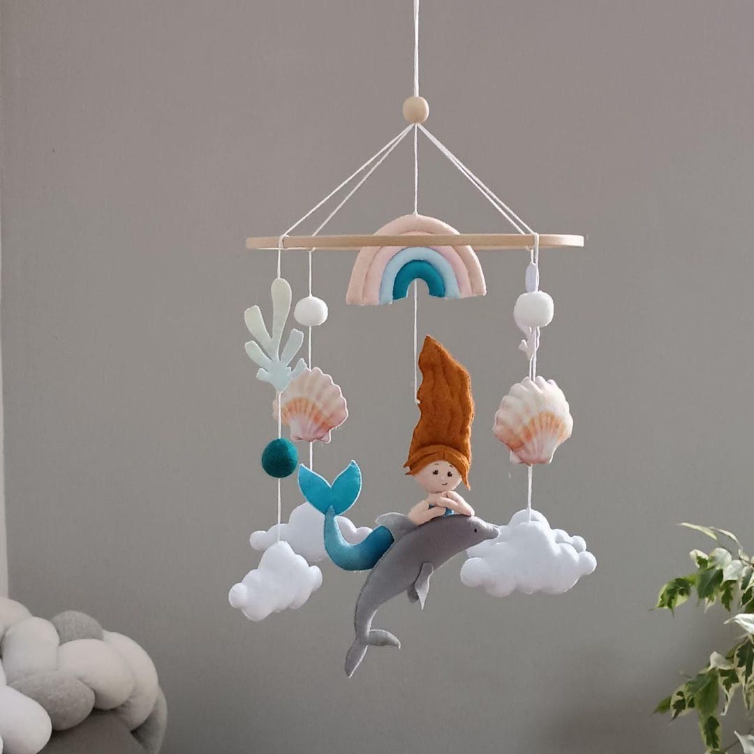 Ocean Baby Mobile With Mermaid, Sea Creature Nursery Decor - Etsy