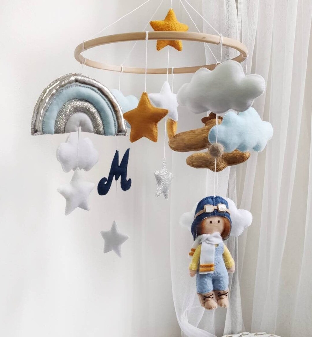 Baby Boy Mobile, Jet Baby Mobile, Baby Pilot Mobile, Nursery Decor ...