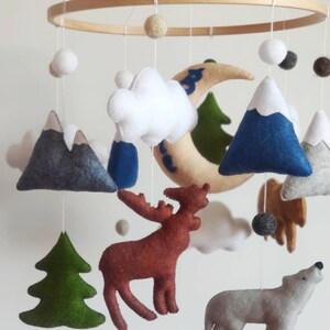 Woodland Nursery Mobile Moose Mobile Wolf and Bear Mobile Forest ...