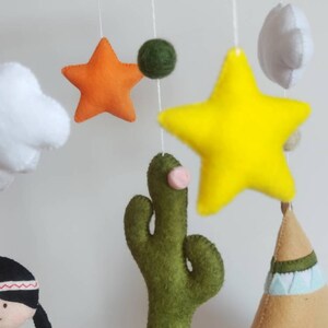 Tribal Theme Mobile Native American Dolls Baby Shower Mobile Cactus ...