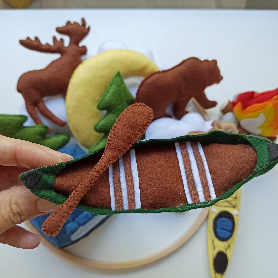 Forest animals mobile Camping style mobile Baby mobile with | Etsy