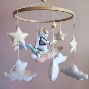 Outer Space Baby Mobile, Space Man Crib Mobile, Hanging Mobile, Baby ...