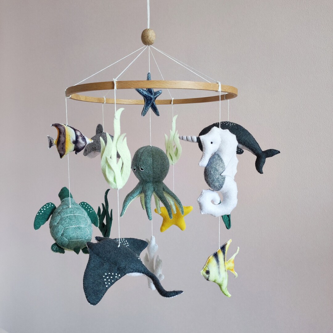 Ocean Mobile for Nursery, Sea Creature Baby Mobile, Octopus Mobile ...