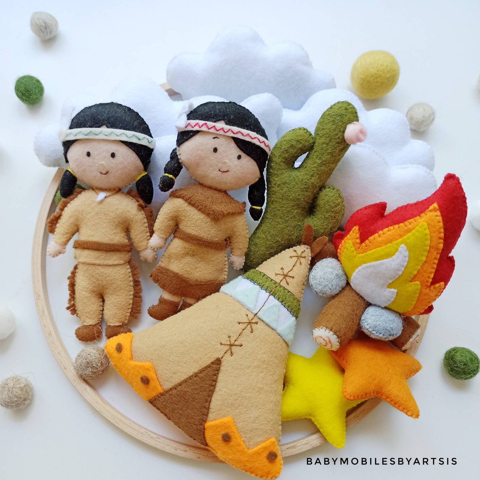 Tribal Theme Mobile Native American Dolls Baby Shower Mobile | Etsy