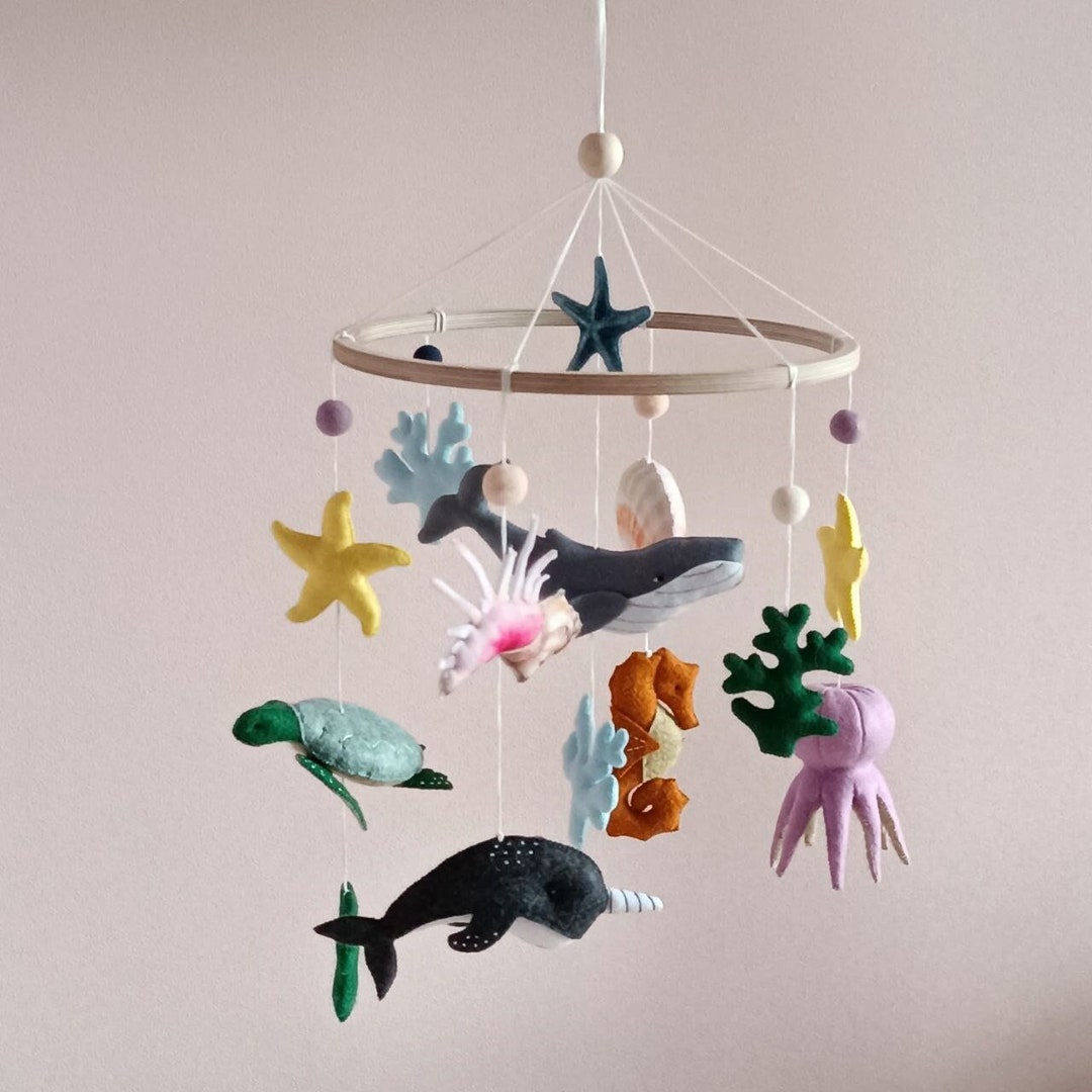 Ocean Mobile for Nursery, Under the Sea Baby Mobile, Octopus Mobile ...