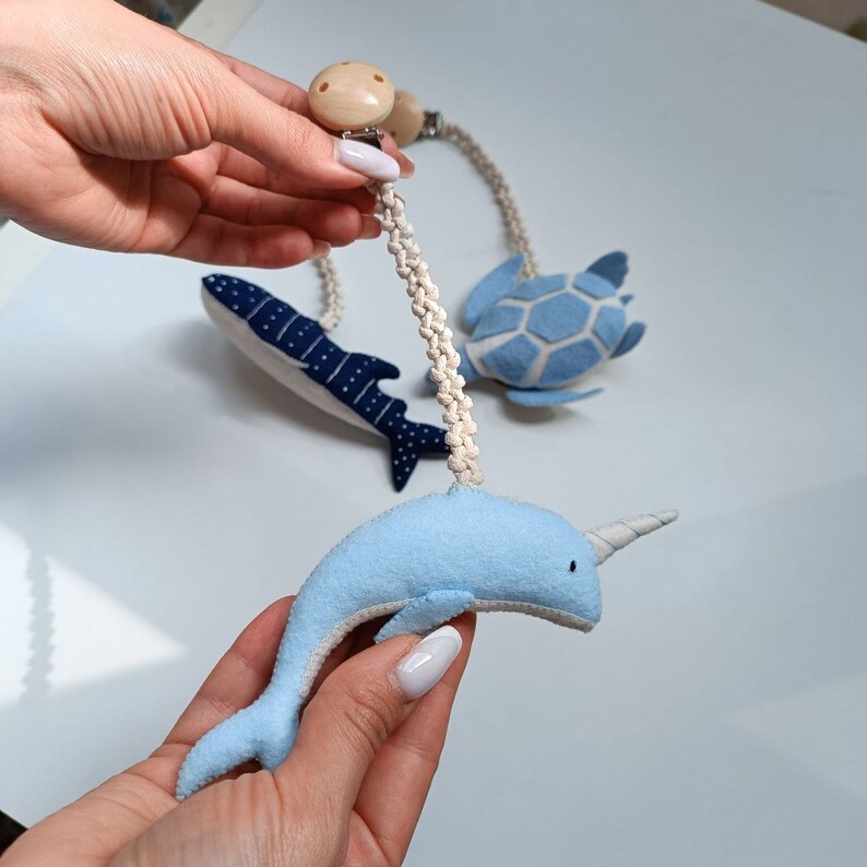 Narwhal Play Gym, Whale Shark, Travel Toy, Hanging Clip-on Montessori ...