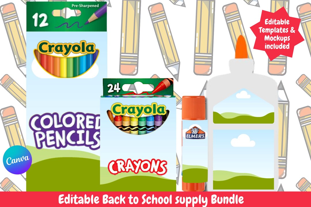 Editable Back to School Supplies Template and Mockups Custom First Day ...