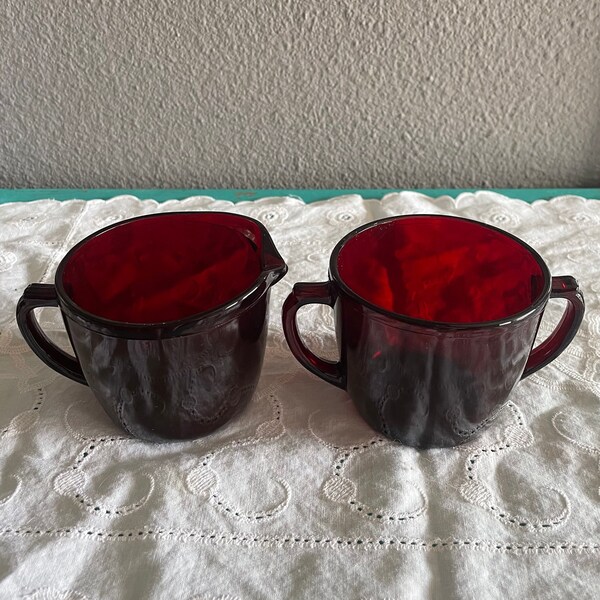 Red Depression Glass - Etsy