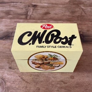 Vintage C.W. Post Tin Recipe Box With Vintage Recipes on the Inside - Etsy