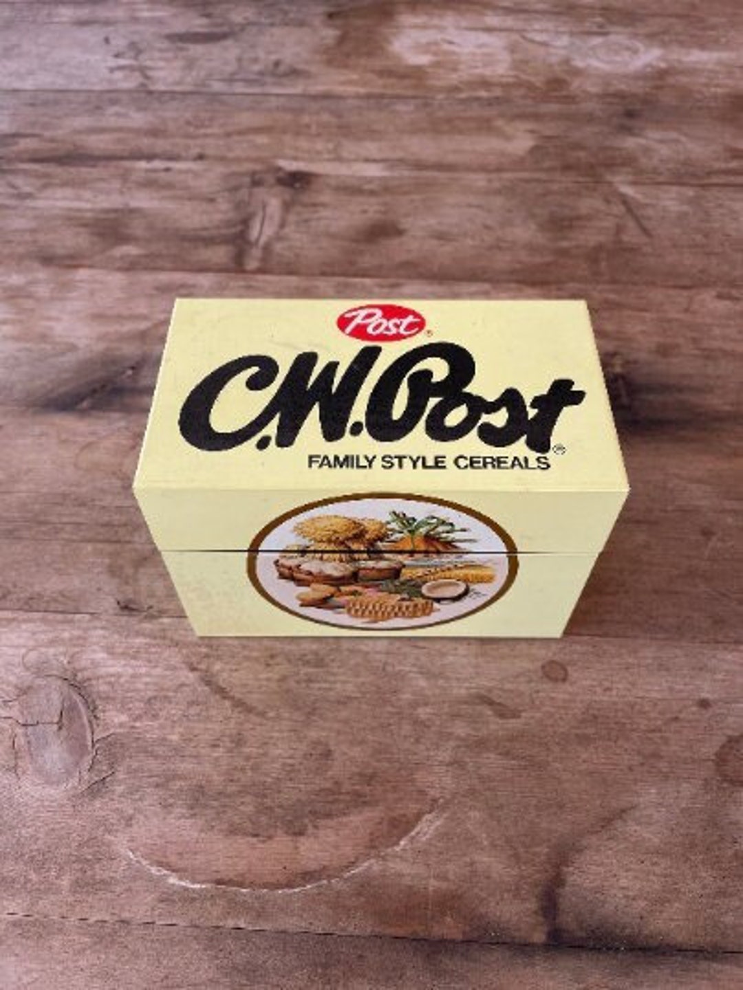 Vintage C.W. Post Tin Recipe Box With Vintage Recipes on the Inside - Etsy