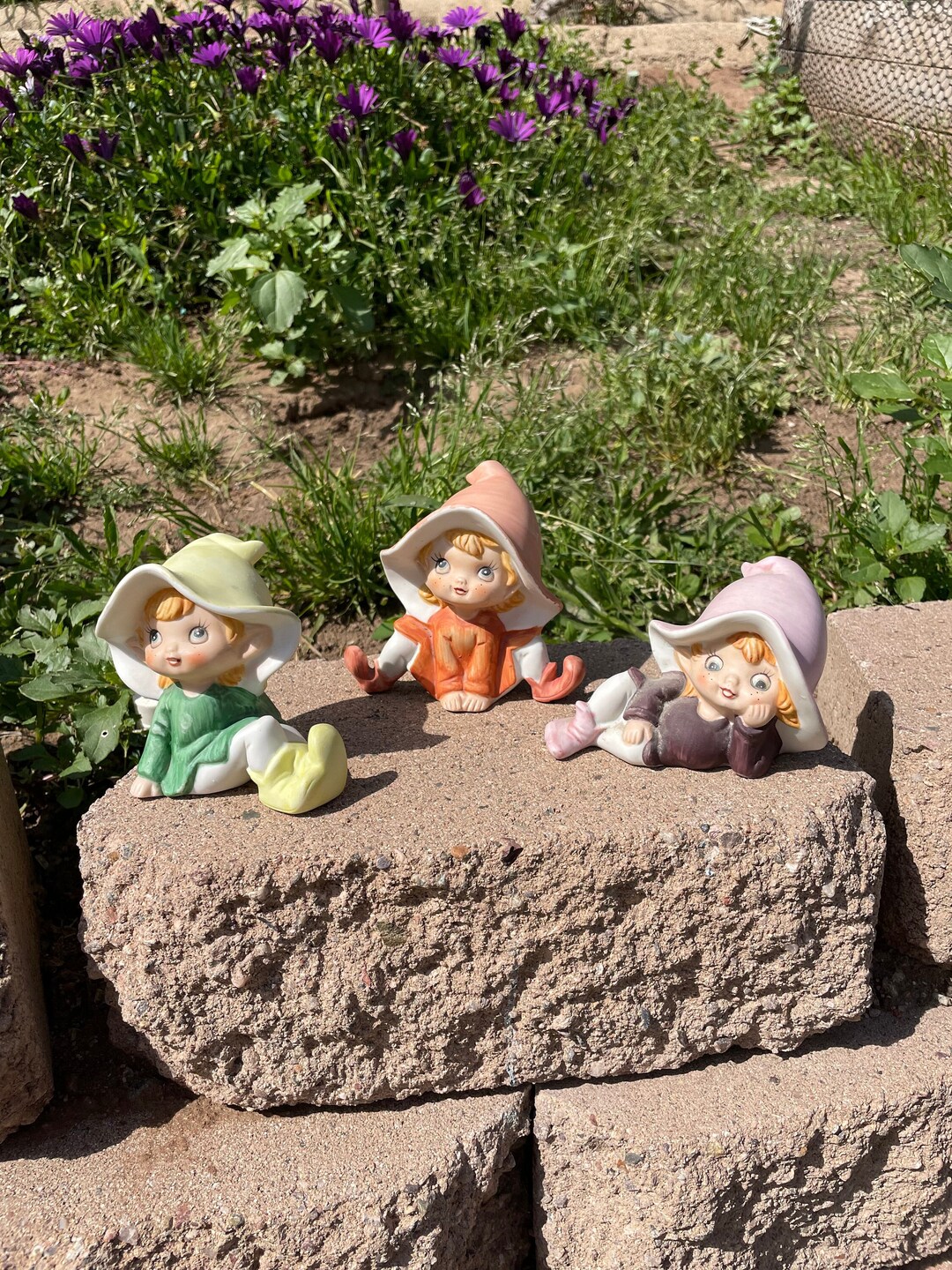 Vintage Set of 3 Pixie Elves Porcelain Figurines - Etsy