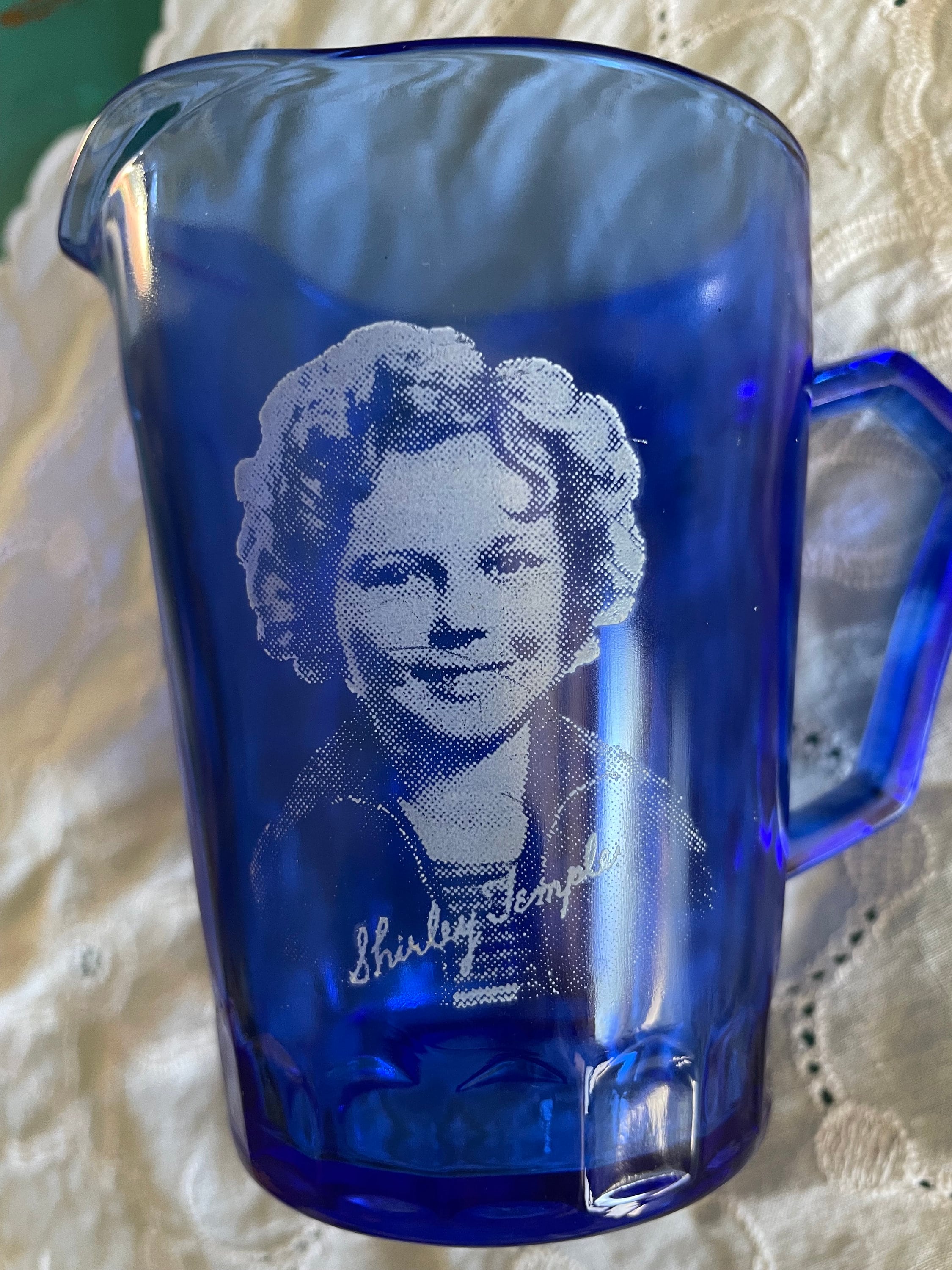 Shirley Temple Cobalt Blue Vintage Glass Small Pitcher - Etsy