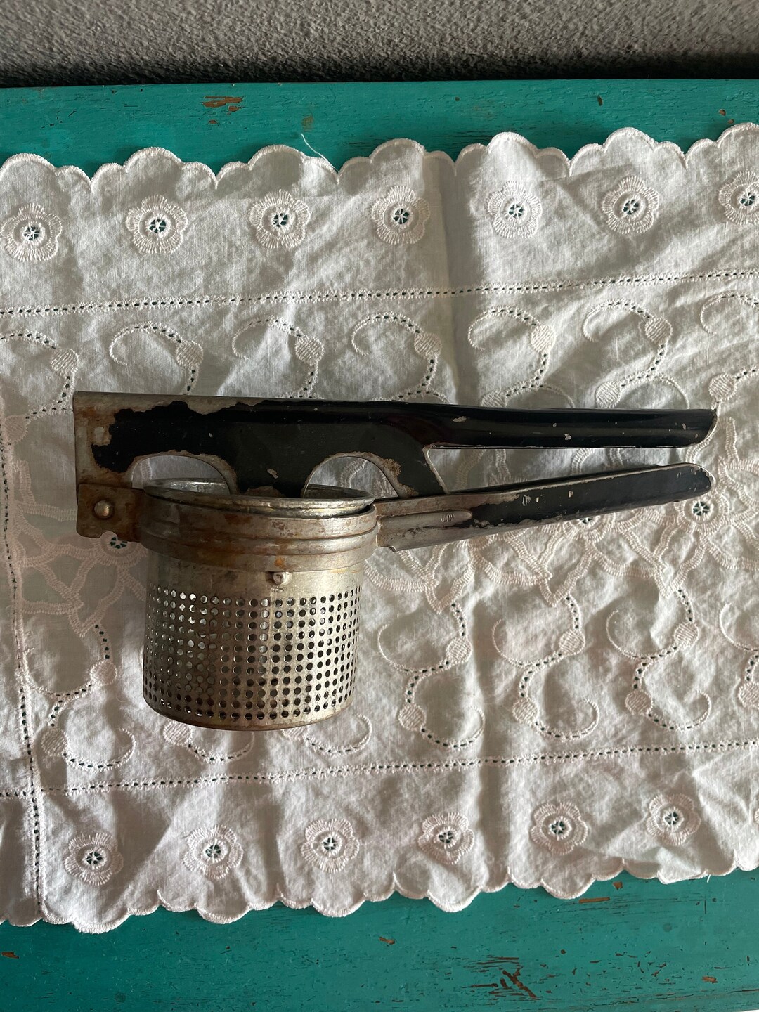 Vintage Universal Potato Masher - Silver and Black - Etsy