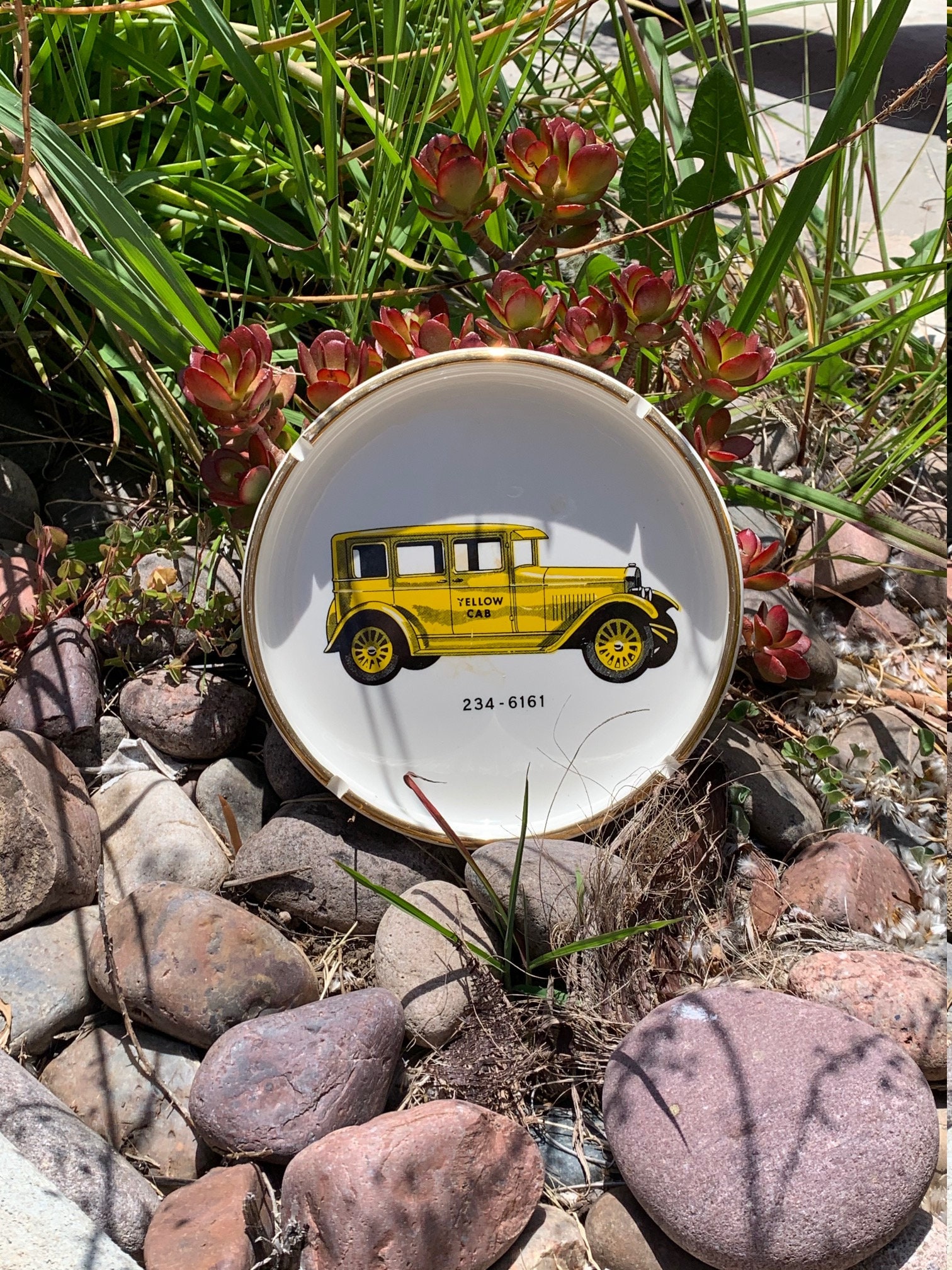 Vintage Jack Nadel Yellow Cab Ashtray - Etsy