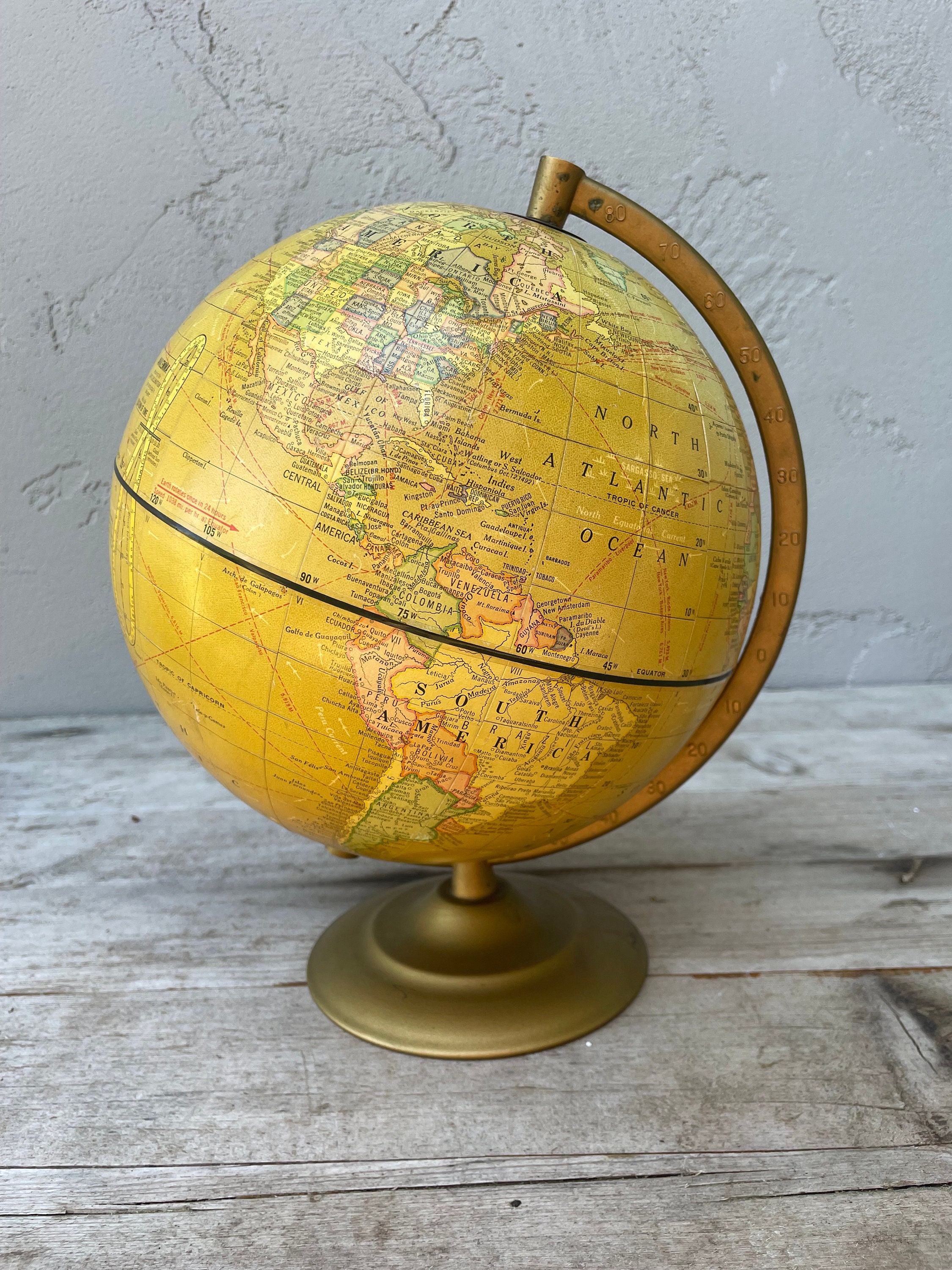 Vintage World Globe / Made in the U.S.A. - Etsy