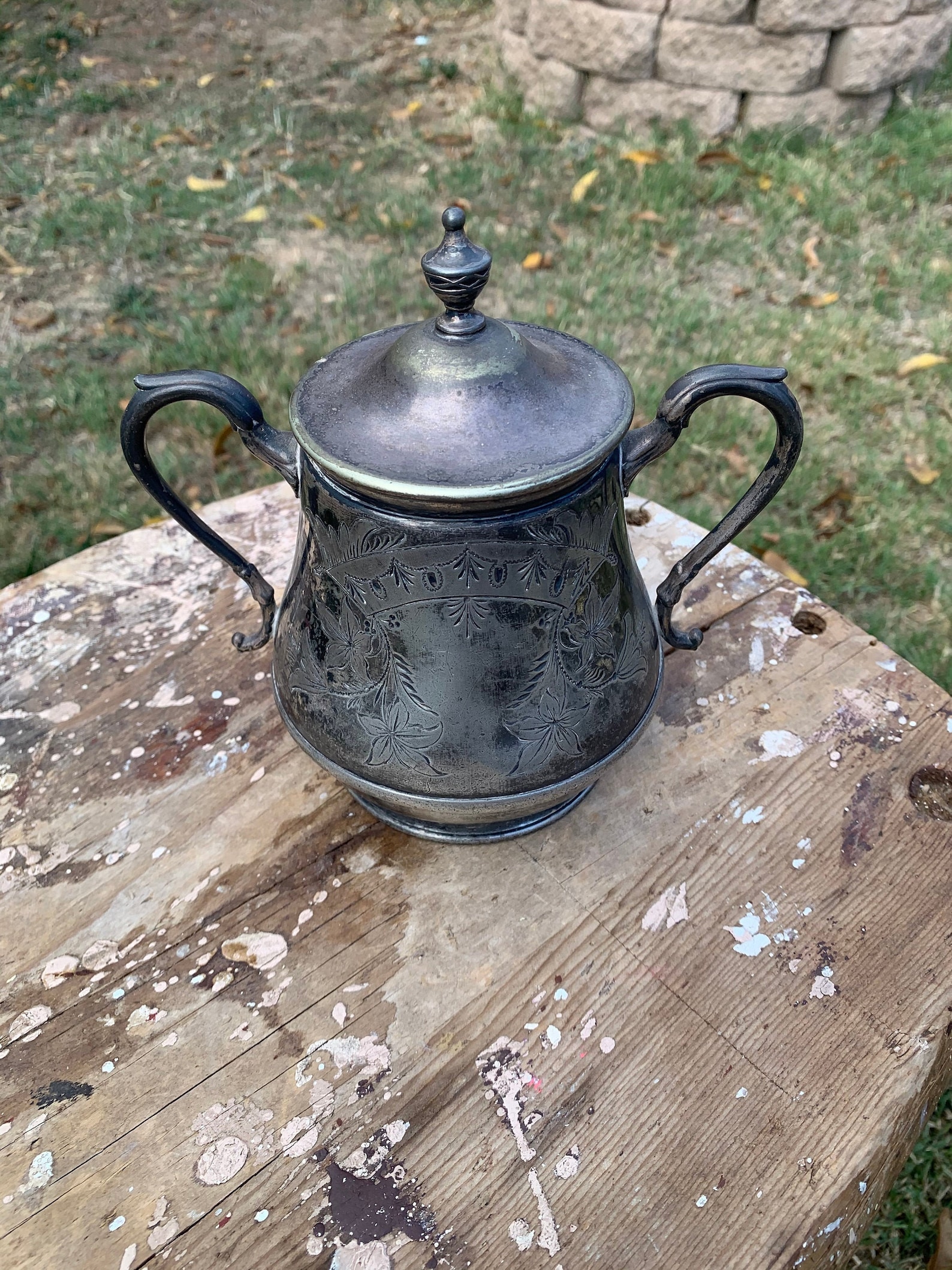 Vintage Metal Two Handed Sugar Bowl | Etsy
