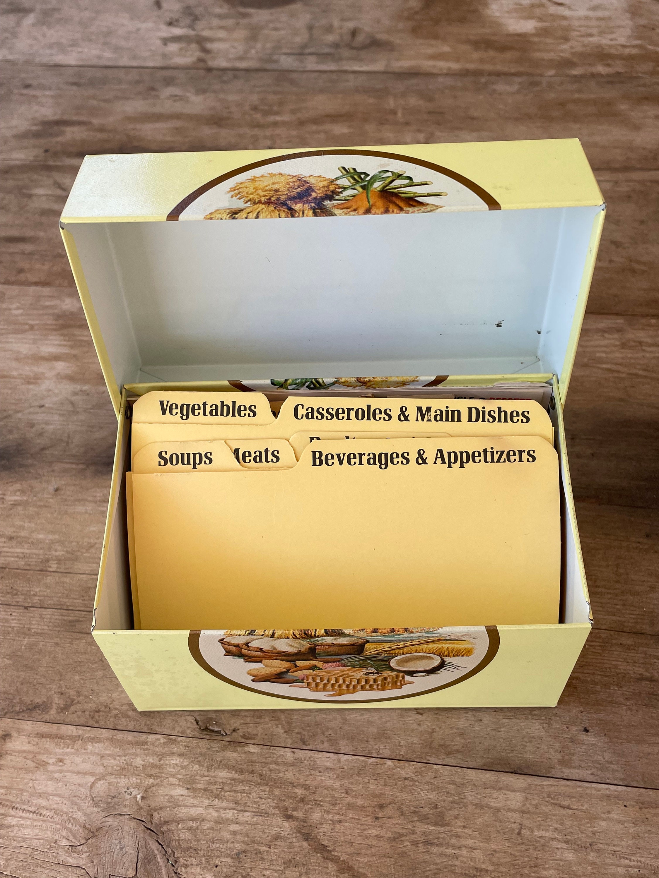 Vintage C.W. Post Tin Recipe Box With Vintage Recipes on the Inside - Etsy
