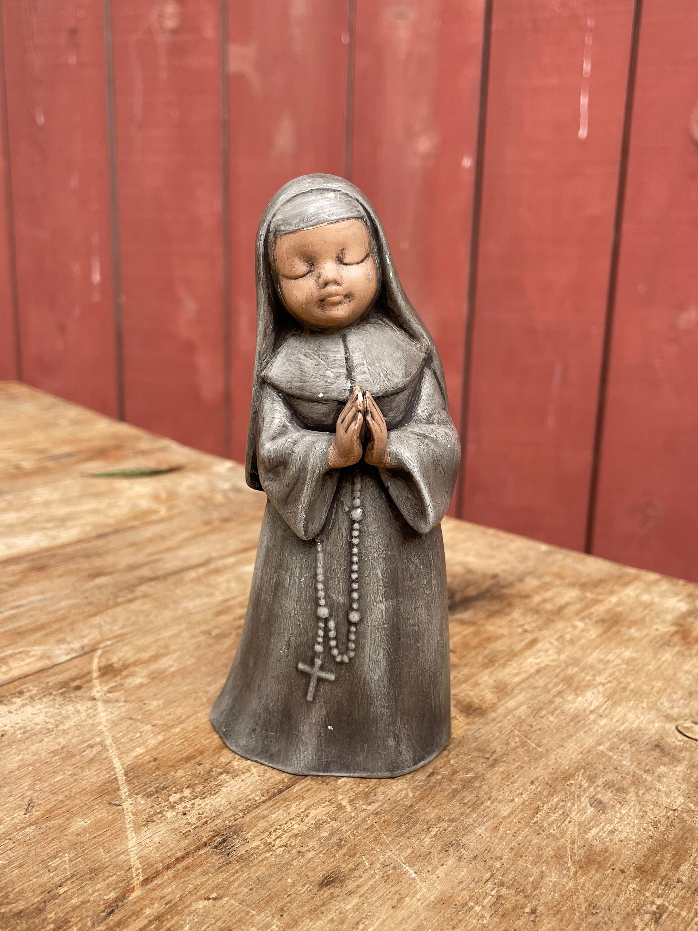 Vintage Ceramic Praying Nun Statue Decor - Etsy