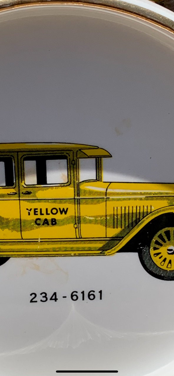Vintage Jack Nadel Yellow Cab Ashtray - Etsy