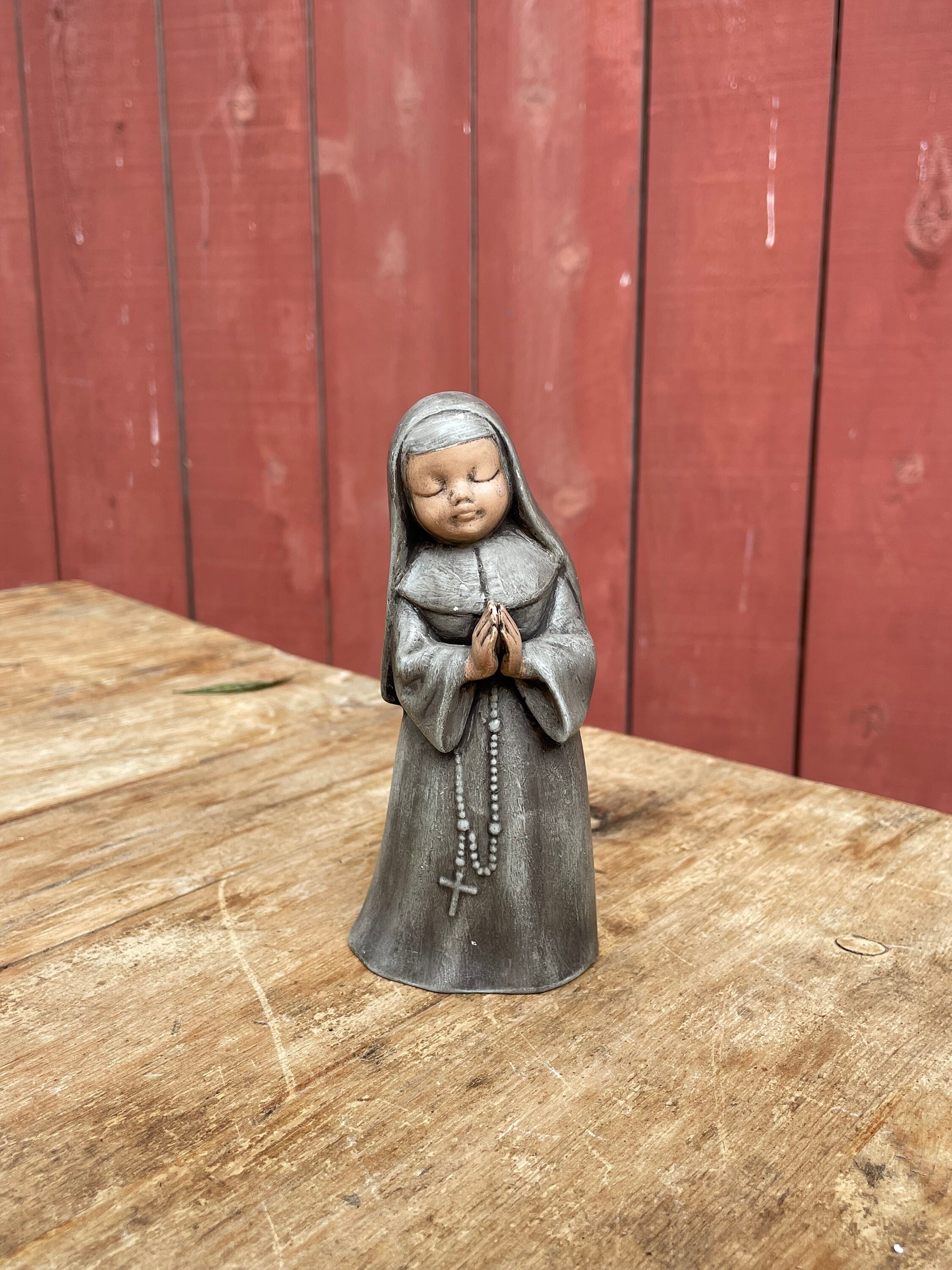 Vintage Ceramic Praying Nun Statue Decor - Etsy