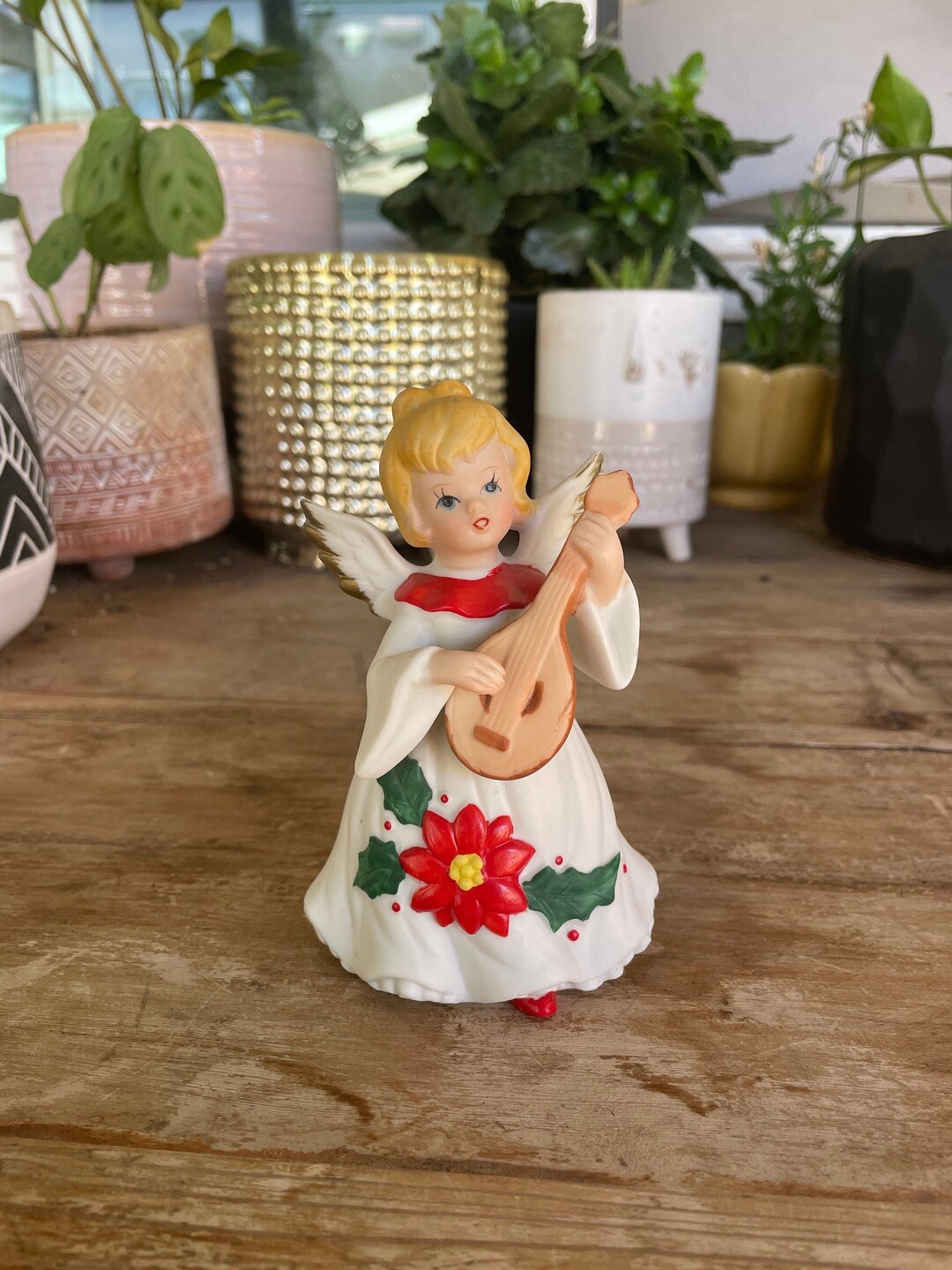 Vintage Christmas Porcelain Angel Decoration - Etsy