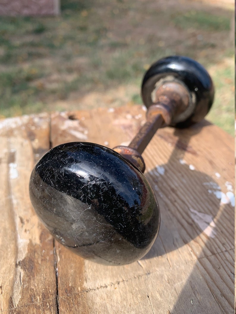 Antique Black Porcelain Door Knob - Etsy