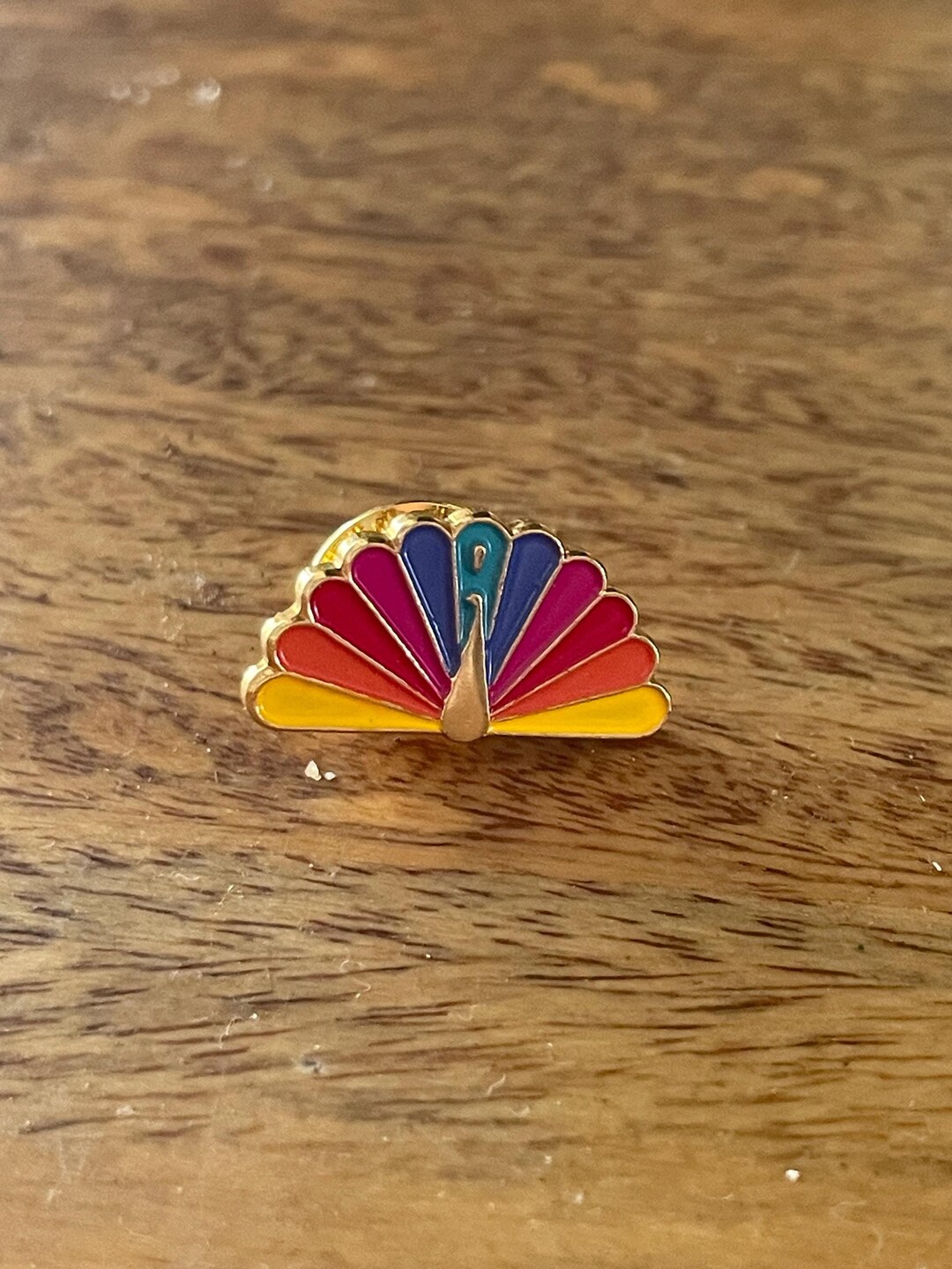 Vintage NBC Rainbow Peacock Logo Pin - Etsy