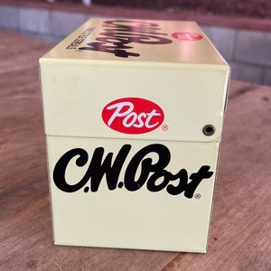 Vintage C.W. Post Tin Recipe Box With Vintage Recipes on the Inside - Etsy