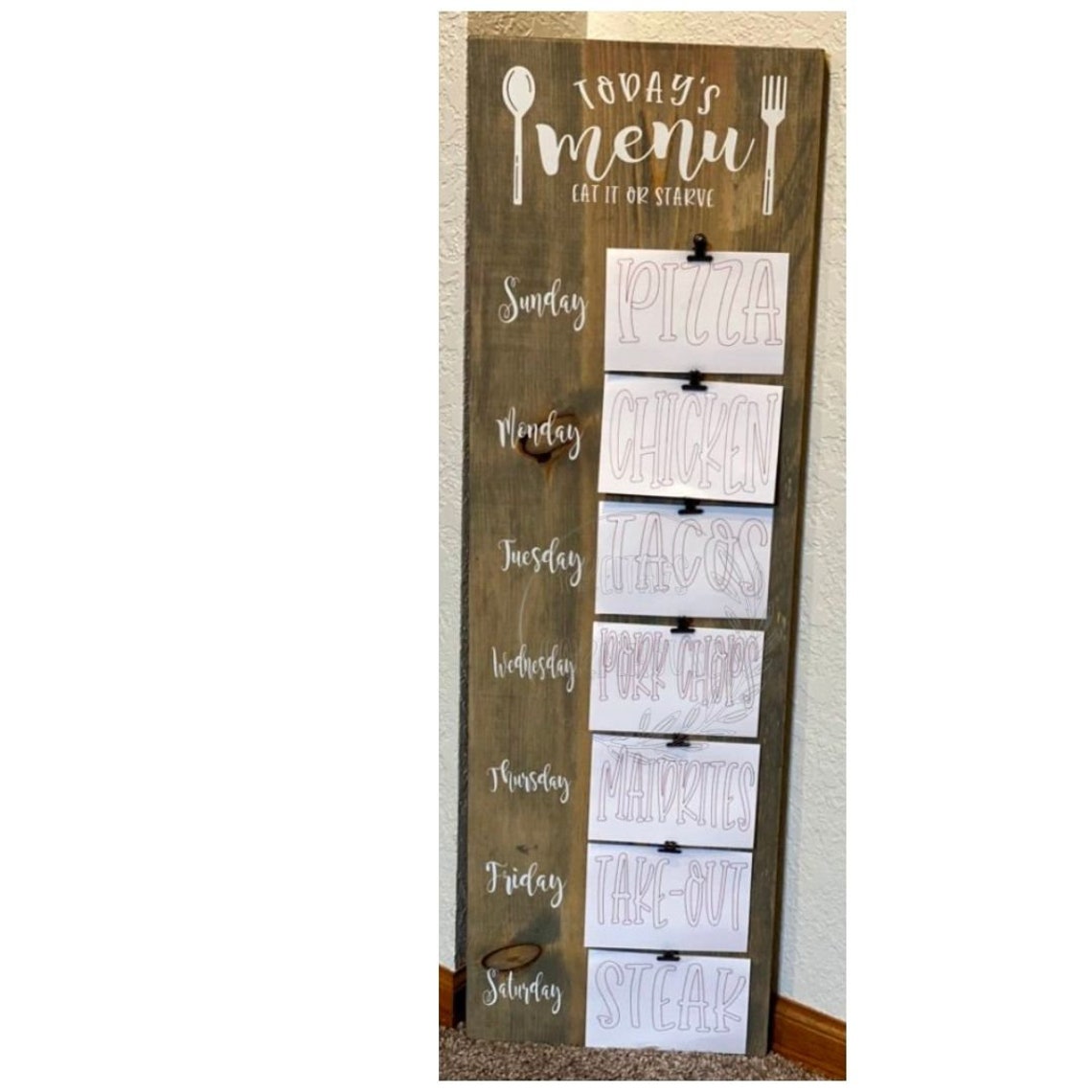 Menu Board For Kitchen Menu Board Sign Dinner Menu | Etsy