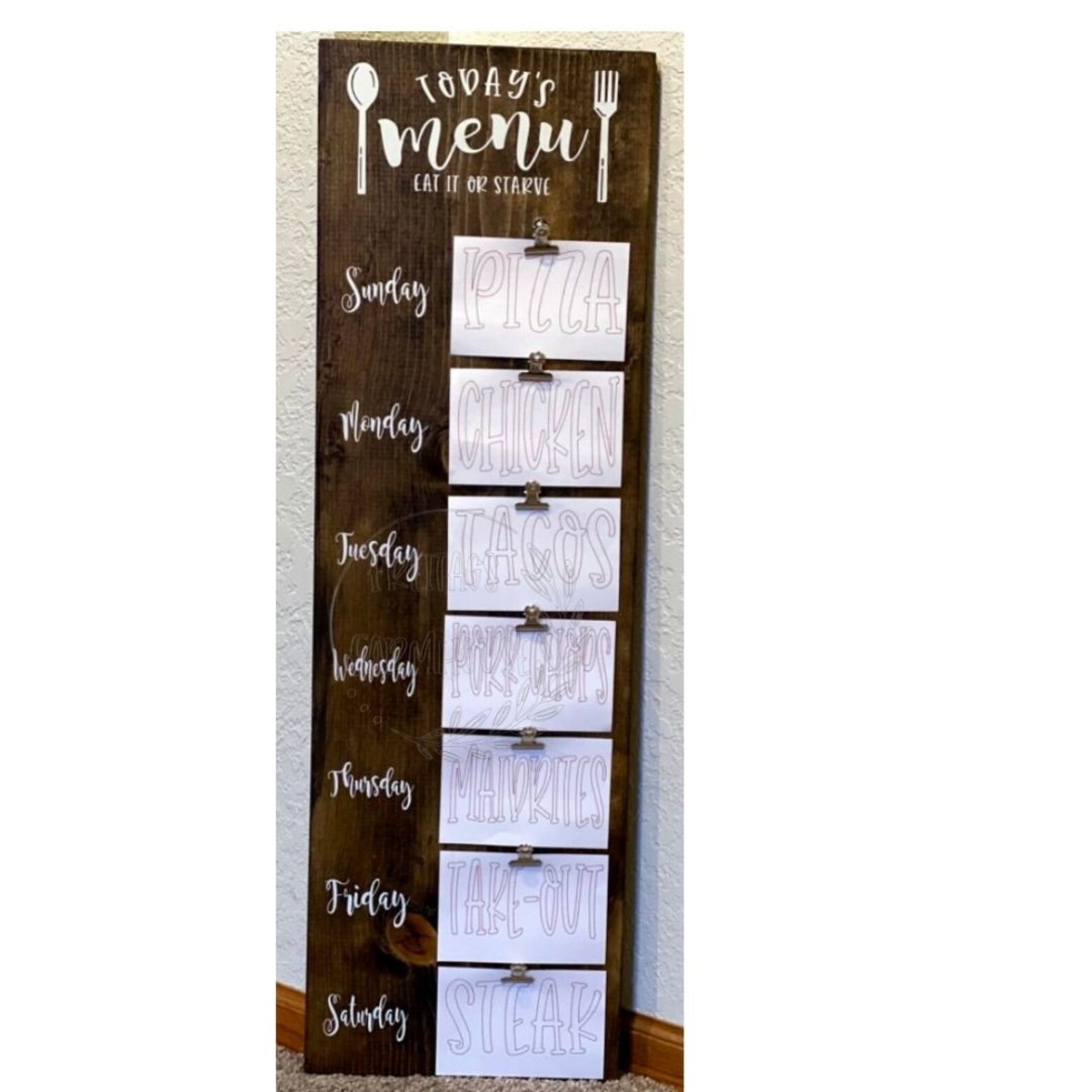 Menu Board for Kitchen | Menu Board Sign | Dinner Menu | Weekly Menu ...