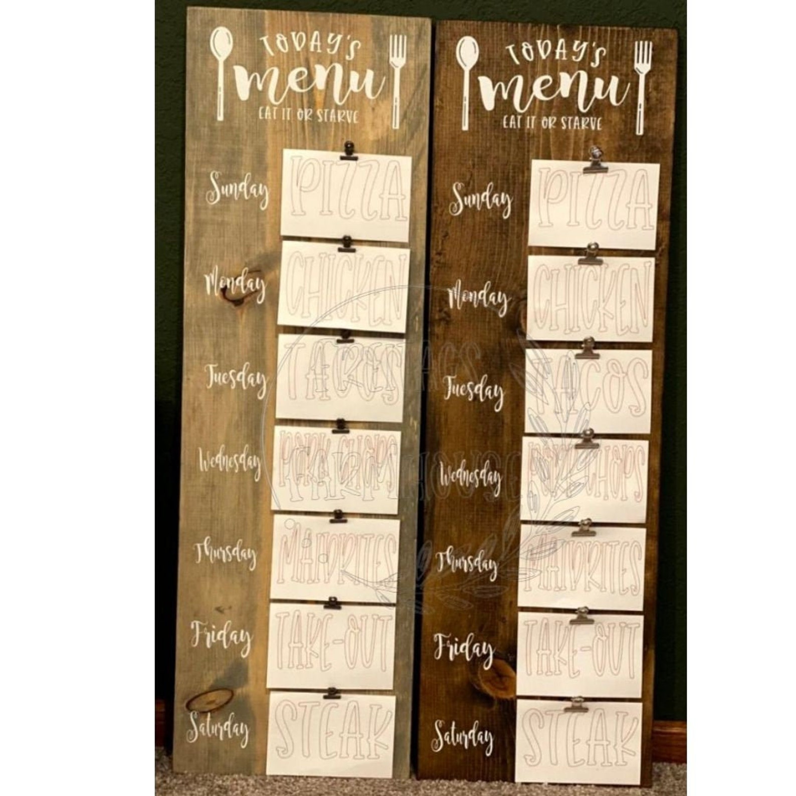 Menu Board for Kitchen | Menu Board Sign | Dinner Menu | Weekly Menu ...