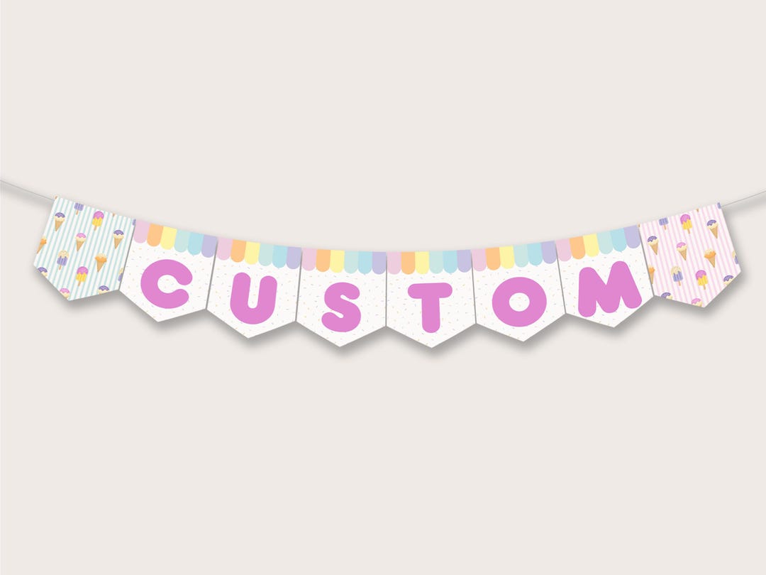 Ice Cream Banner - Sweet Ice Cream Party Banner - Editable Canva ...