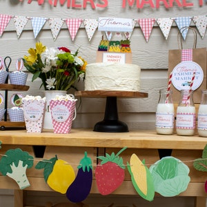 Farmers Market Party Decoration Kit: Banner, Garland, Cake Topper - Etsy