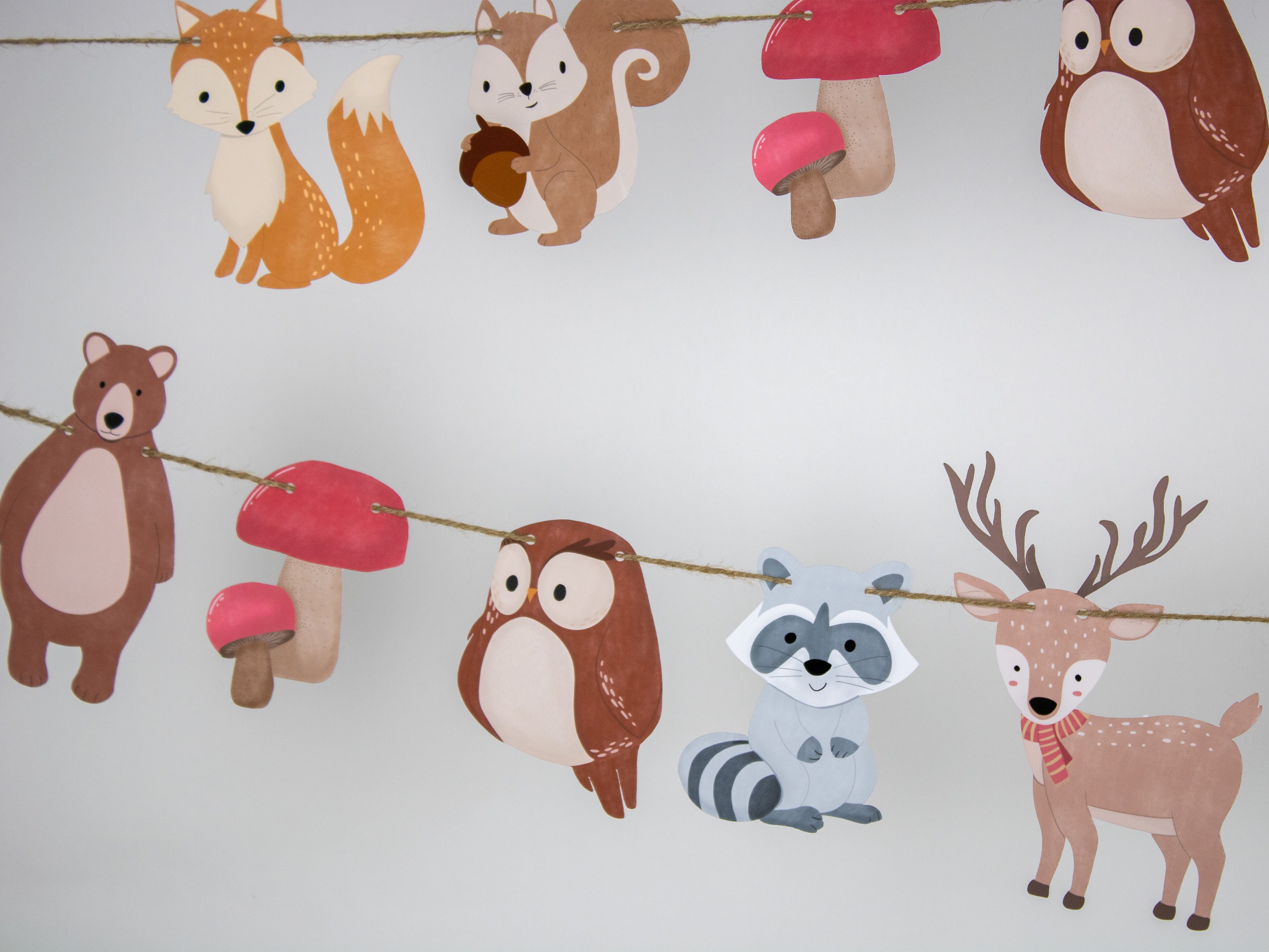Woodland Animals Garland Woodland Birthday Decoration Wild - Etsy