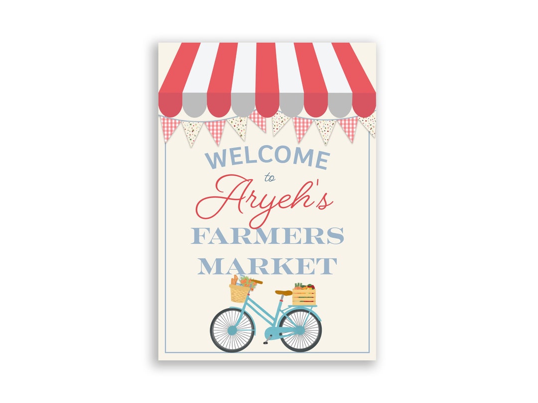 Farmers Market Welcome Sign: Birthday, Baby Shower Poster - Etsy