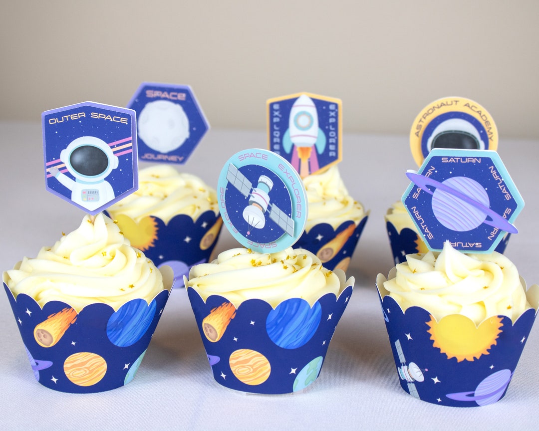 Space Cupcake Topper - Space Cupcake Decoration - Space Birthday Party ...