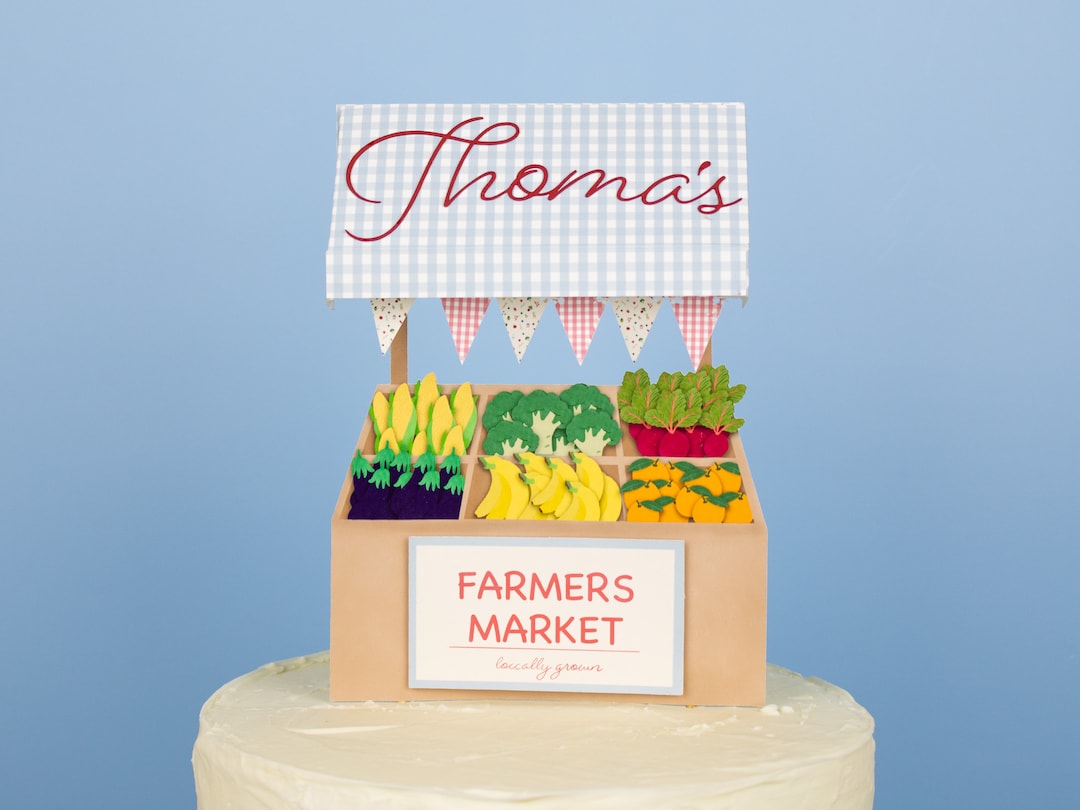 Farmers Market Cake Topper: Vegetable Harvest Party Decoration - Etsy