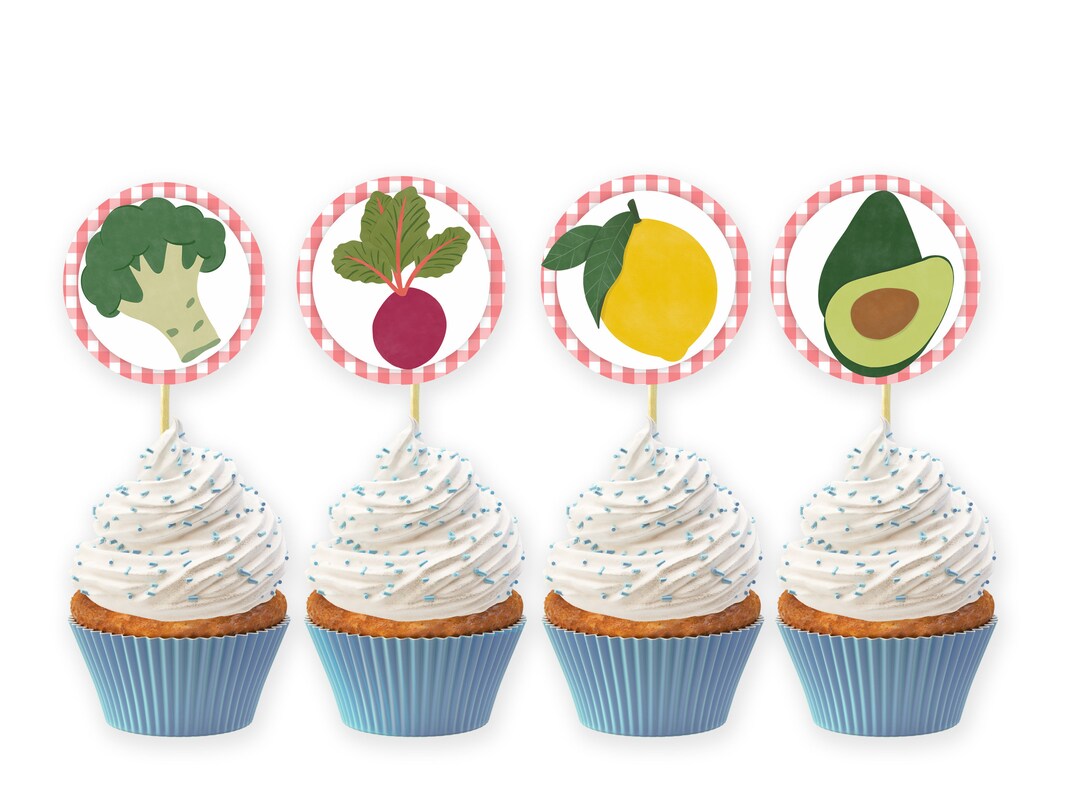 Farmers Market Cupcake Famers Market Cupcake Topper Fruits Cupcake ...