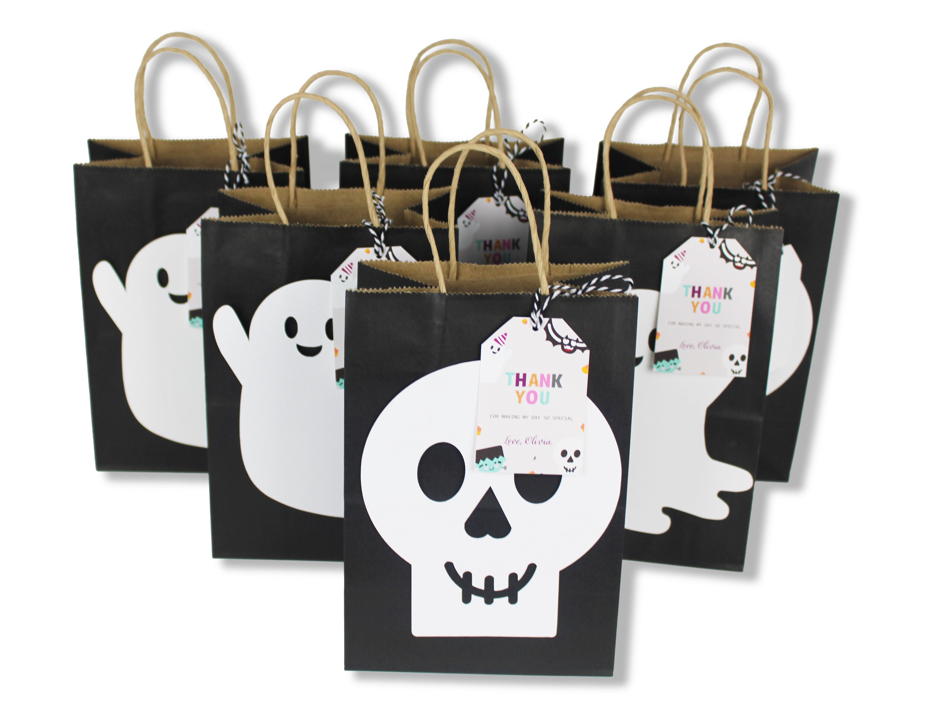 Halloween Party Favor Bags: Ghost & Skull Treat Bags - Etsy