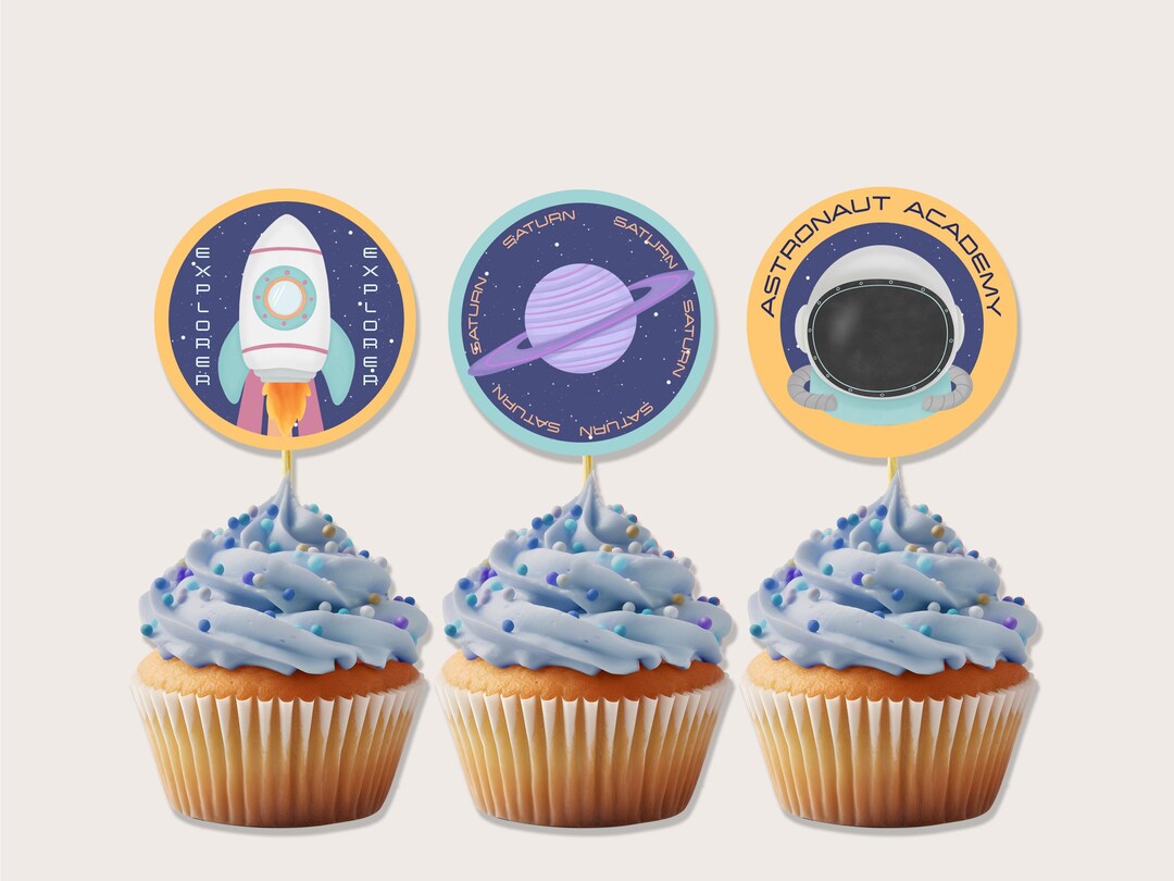 Space Cupcake Topper - Printable & Instant Download - Etsy
