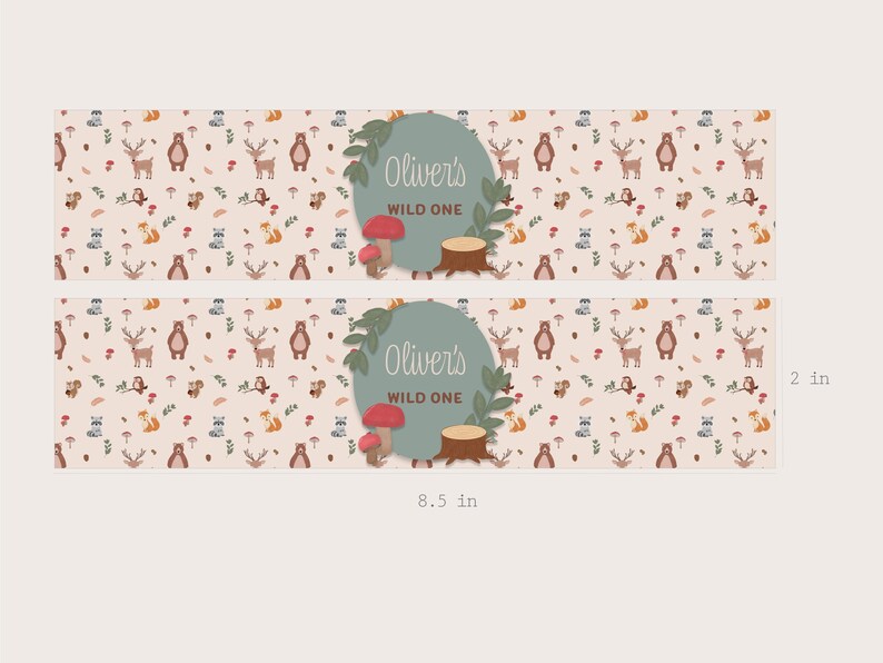 Woodland Bottle Labels - Printable & Customizable - Etsy