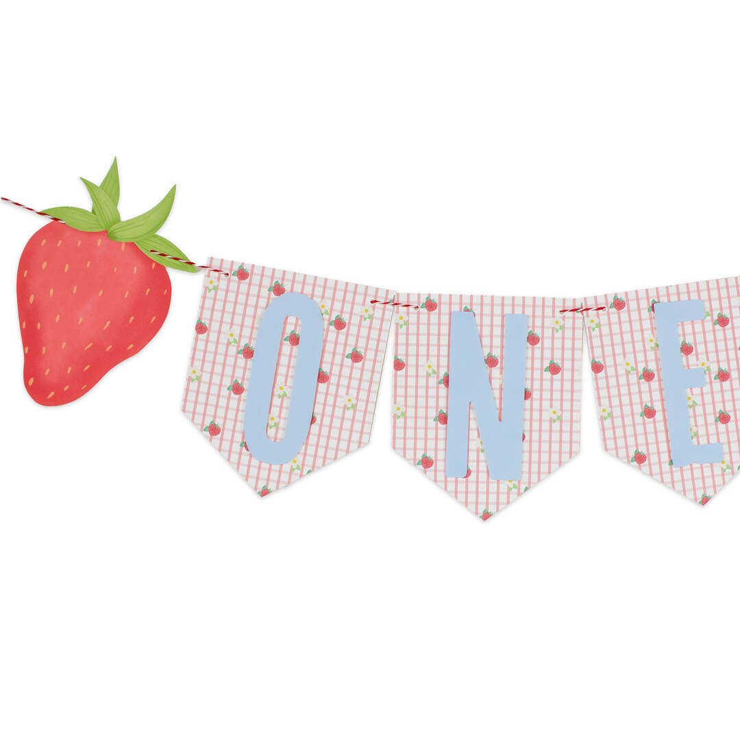 Strawberry Party Banner - Strawberry Party - Strawberry Happy Birthday ...