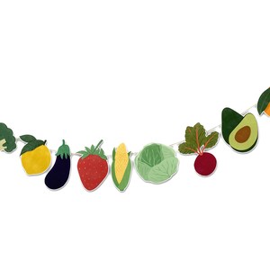 Farmers Market Garland: Fruit & Veggies Party Banner (printable Instant ...